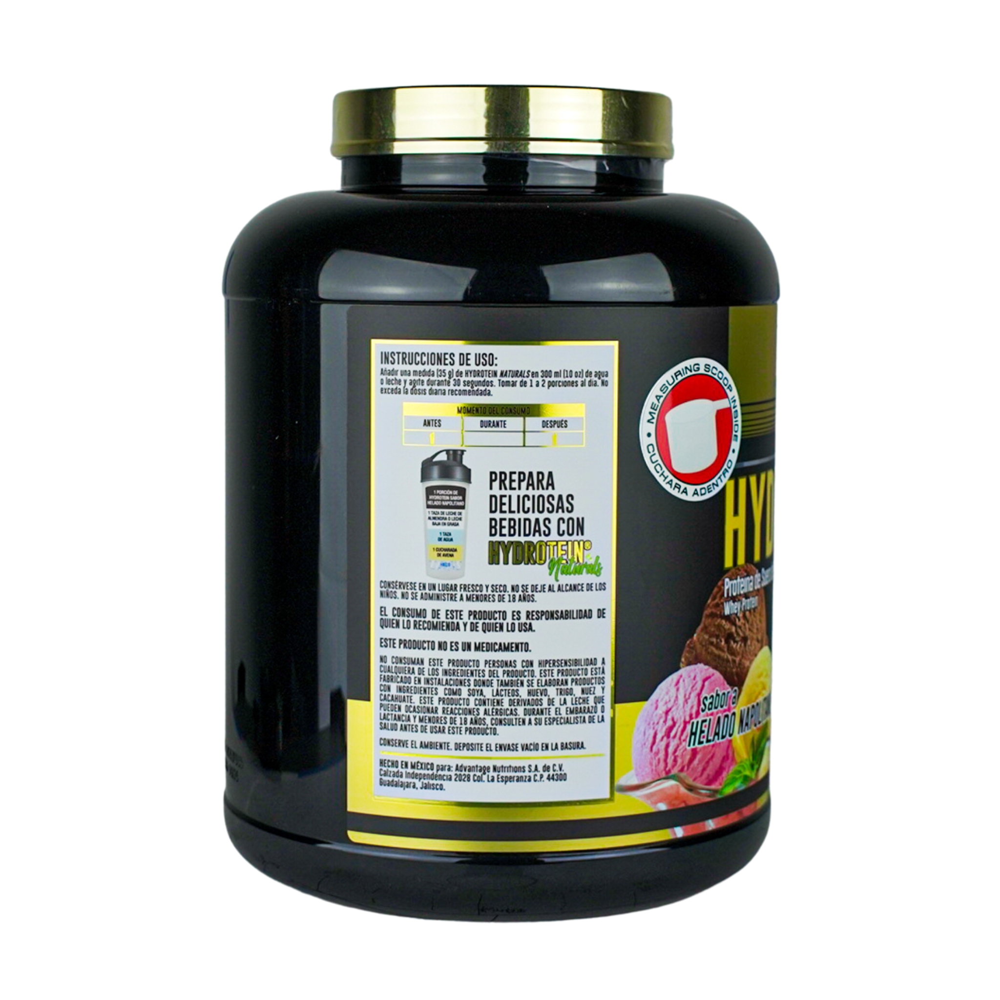 Advance Nutrition Hydrotein Naturals -Napolitano - Proteína de Suero ...