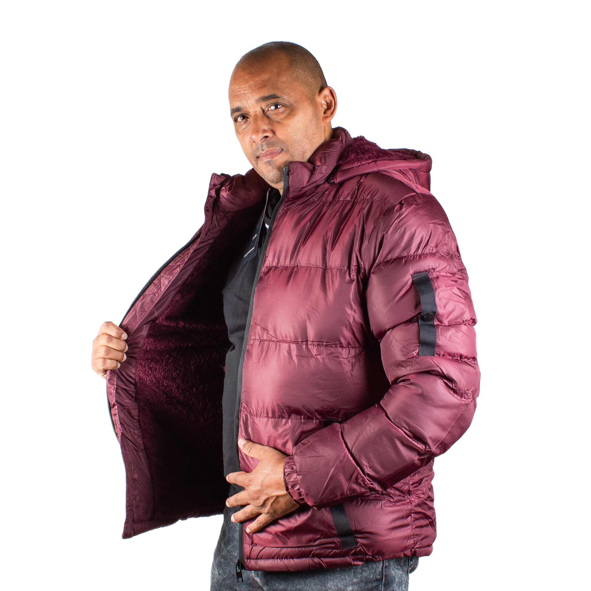 Chamarra Hombre Invierno Abrigada. Con Capucha Desmontable