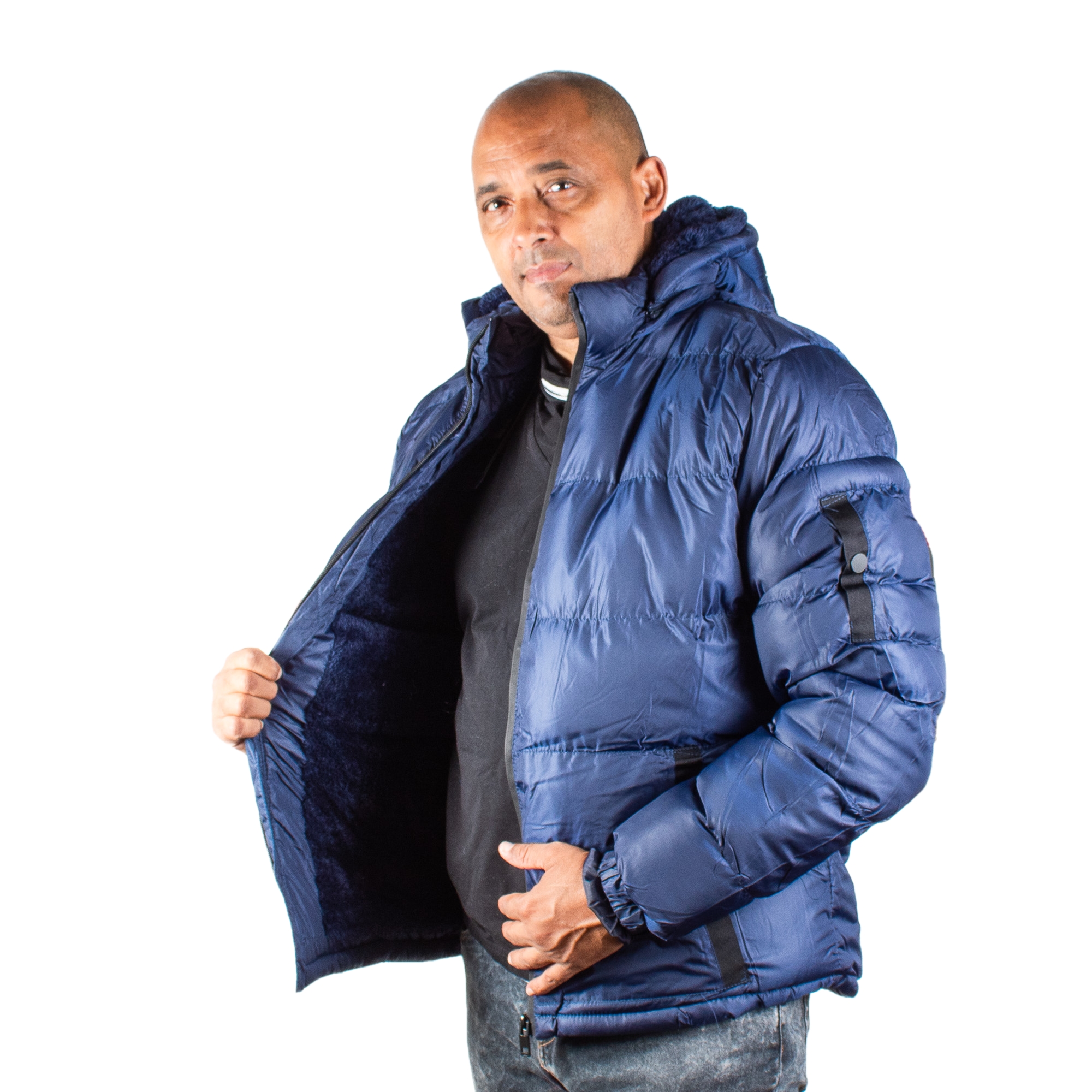 Chamarra Hombre Invierno Abrigada. Con Capucha Desmontable