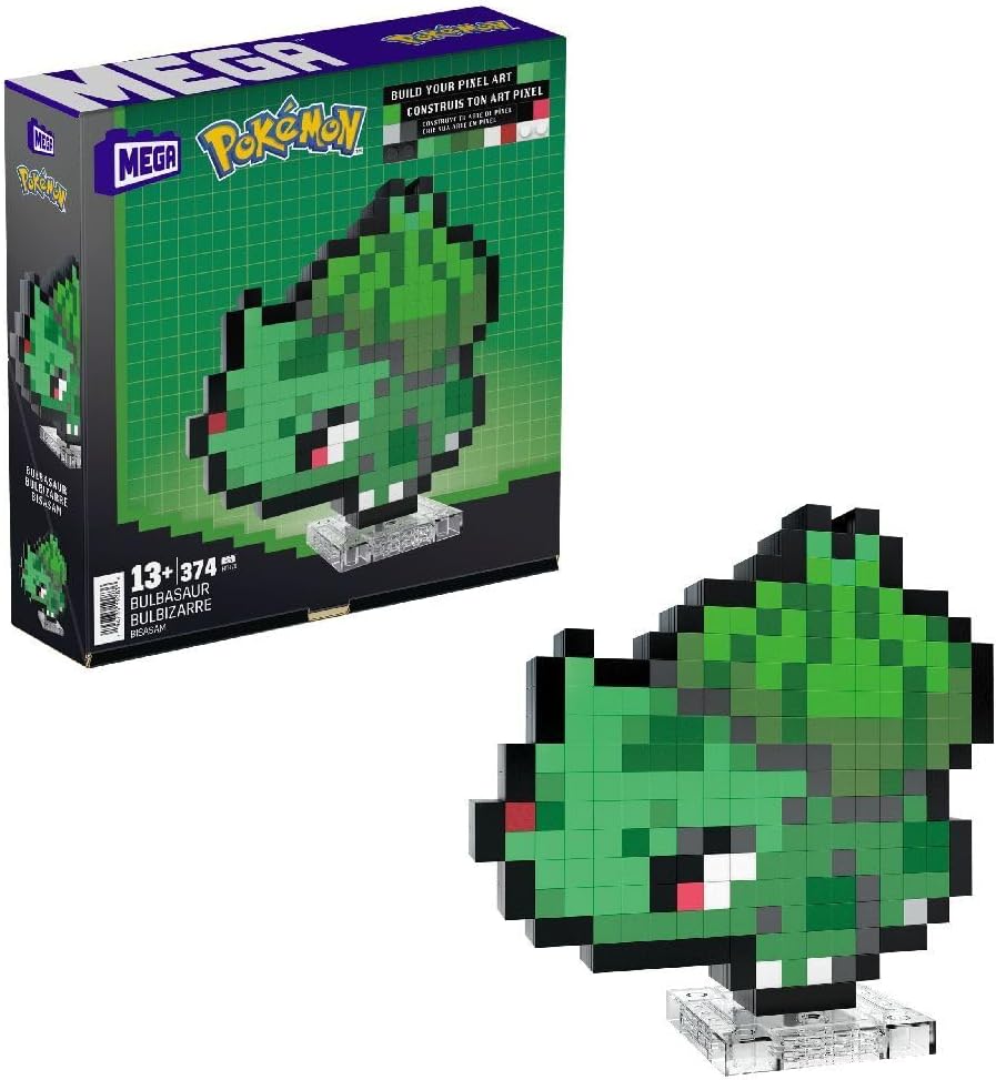 Mega Contstrux Pokemon Pixel Bulbasaur 374 Pzs HTH75 Mattel