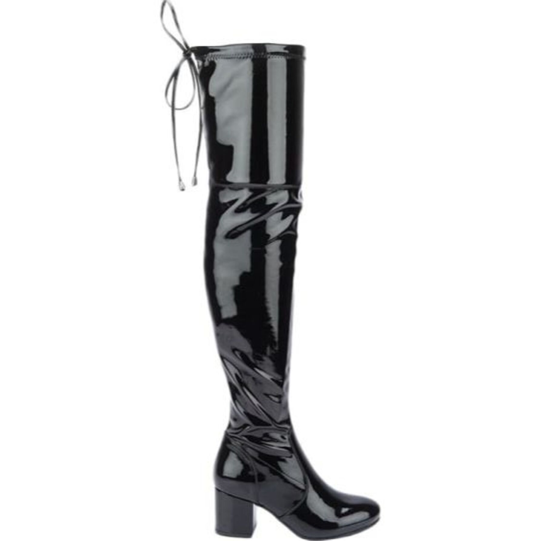 Bota para mujer, extra larga y stretch, acabado charol, con punta ...