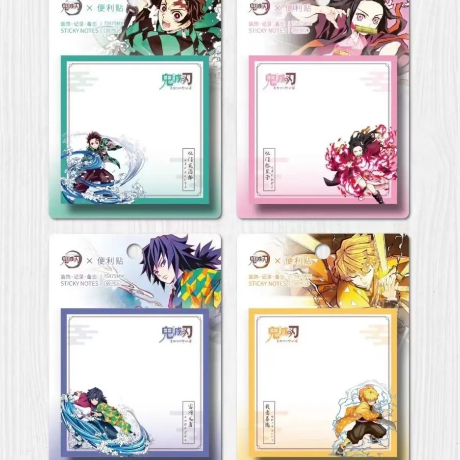 Notas Adhesivas Anime Demon Tanjiro Nezuko 4 Post-it 240 Hojas 7.5x7.5cm