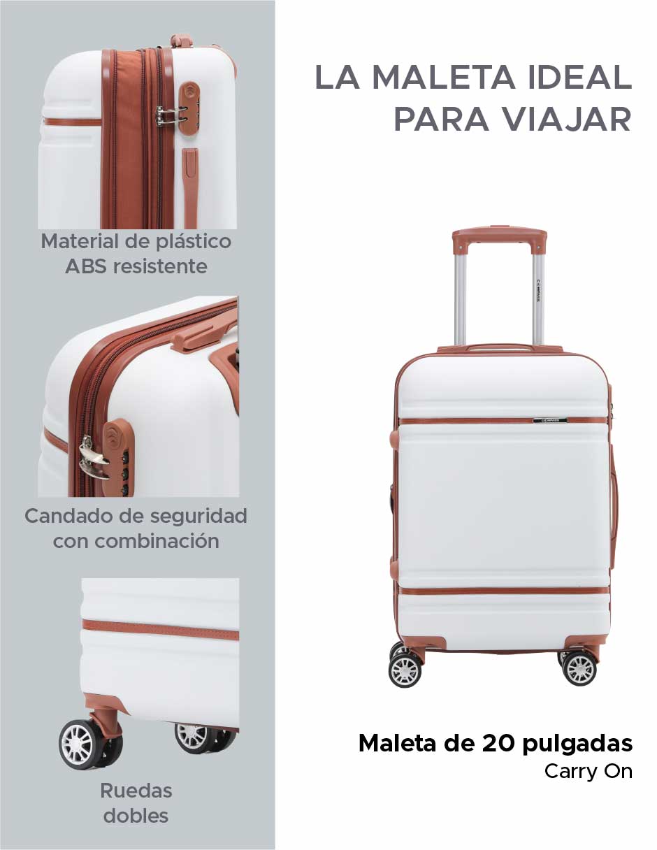 Maletas Abs De Mano Cairo 20 Blanco