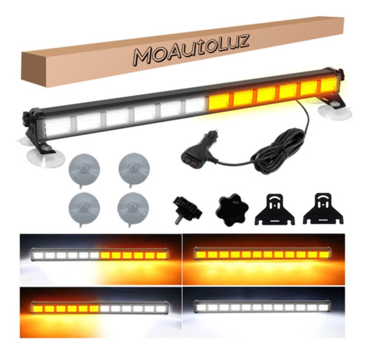 Barra Torreta Estrobo Luz Luces Código Policia 108led 23puLG BLANCO