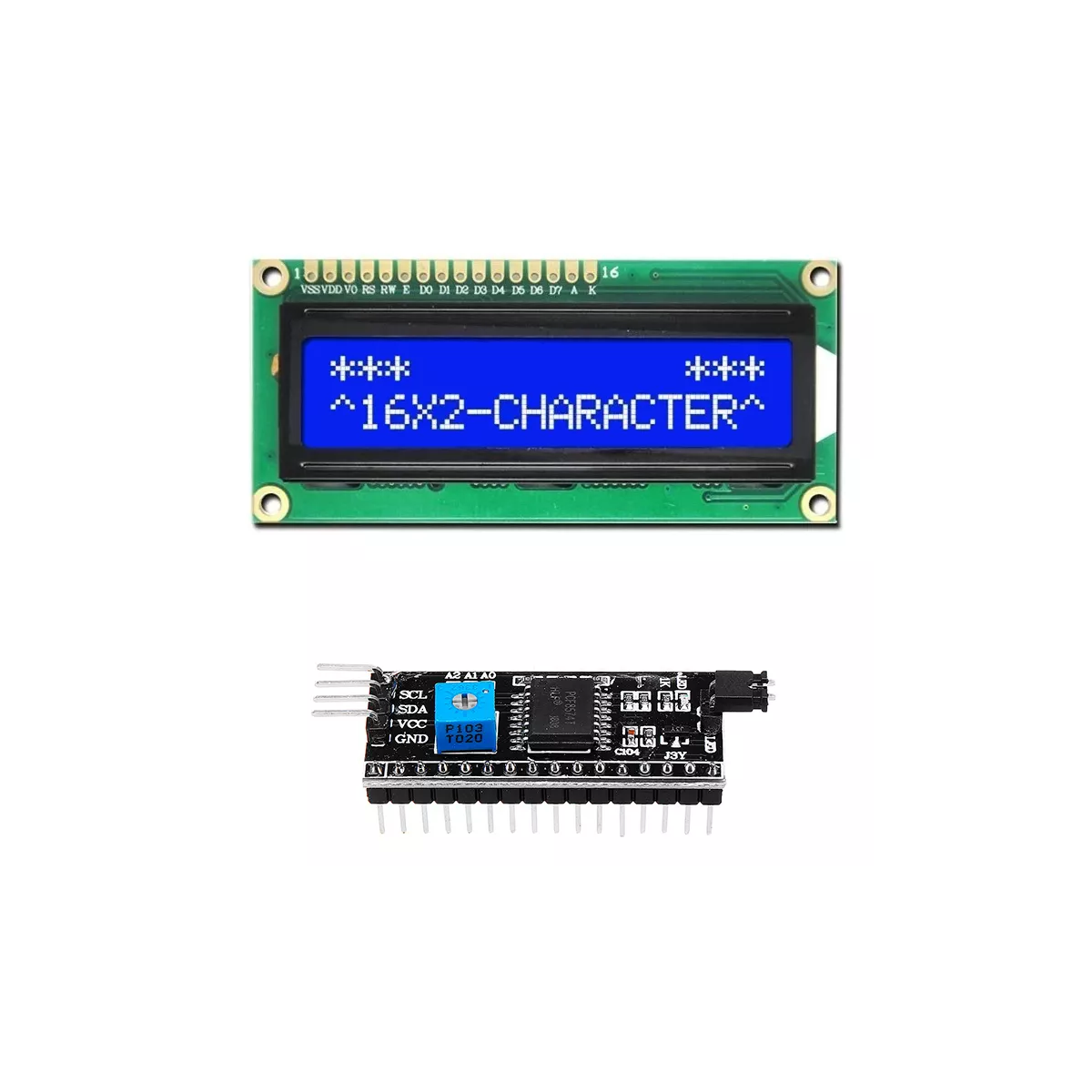 Pantalla LCD 16x2 1602 HD44780 Módulo conversor I2C para Arduino