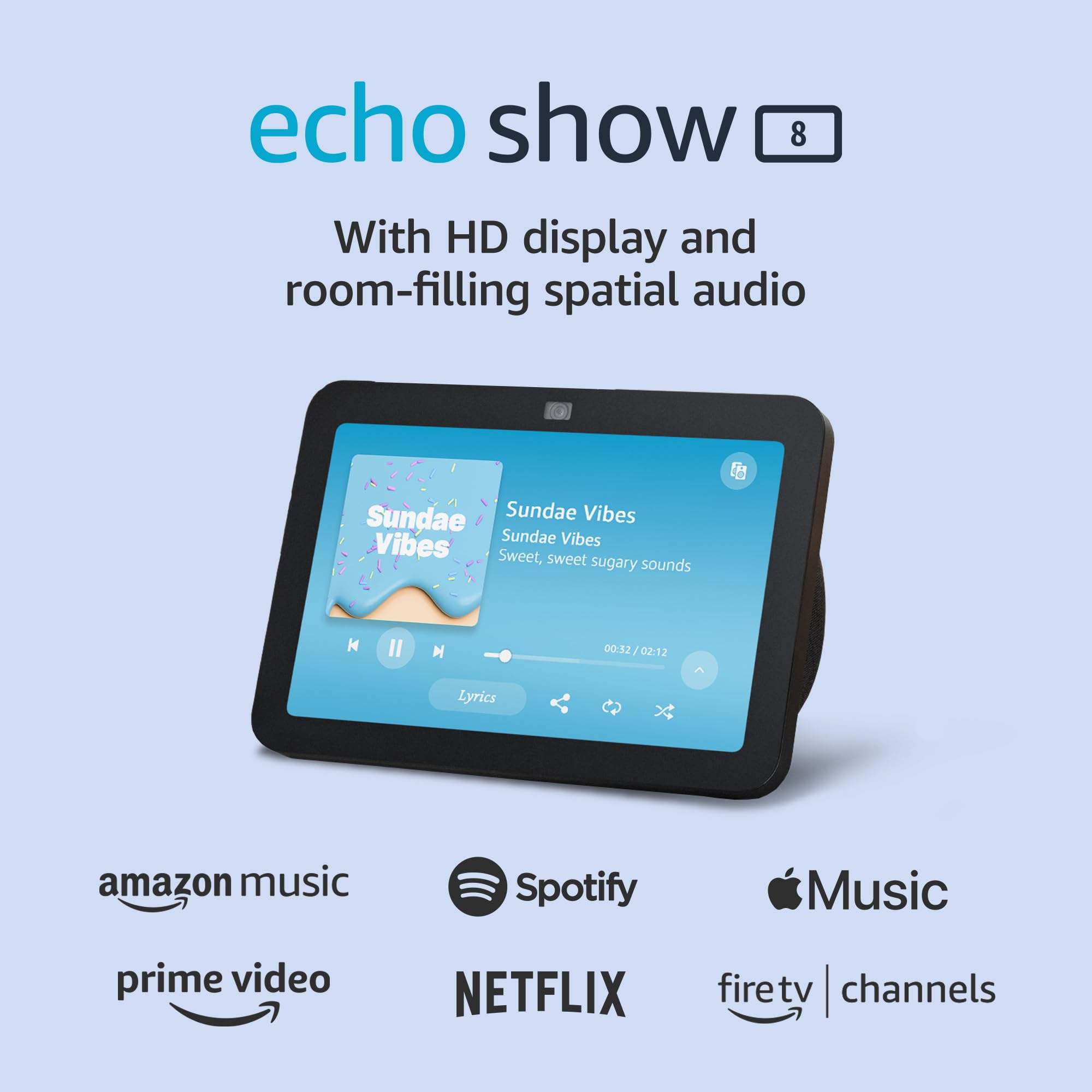 Alexa Amazon Echo Show 8 Pulgadas 3ra Generacion -Negro