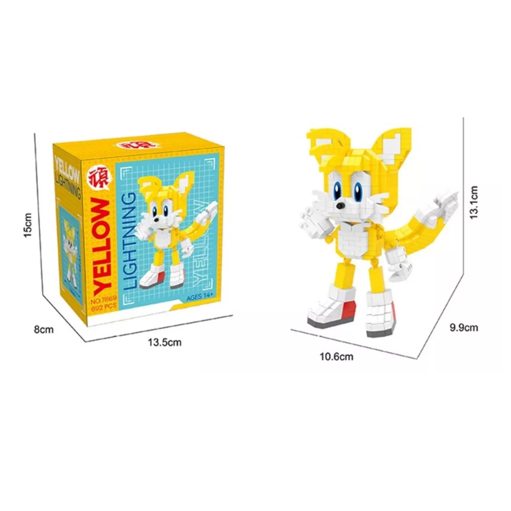 Sonic The Hedgehog Set Bloques Armables 3d Tails Knuckles Rompecabezas ...