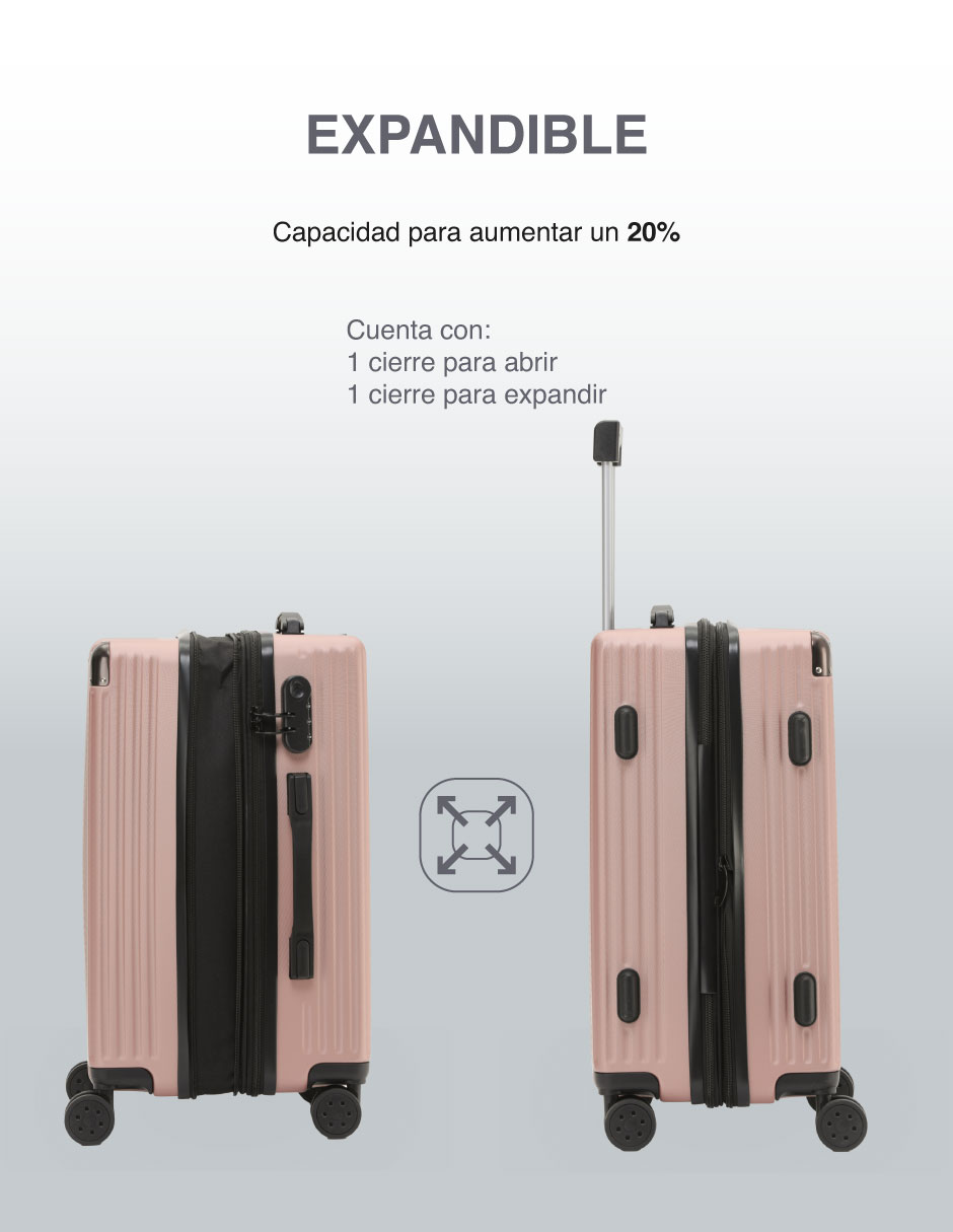 Set De 4 Maletas Miami Color Oro Rosa