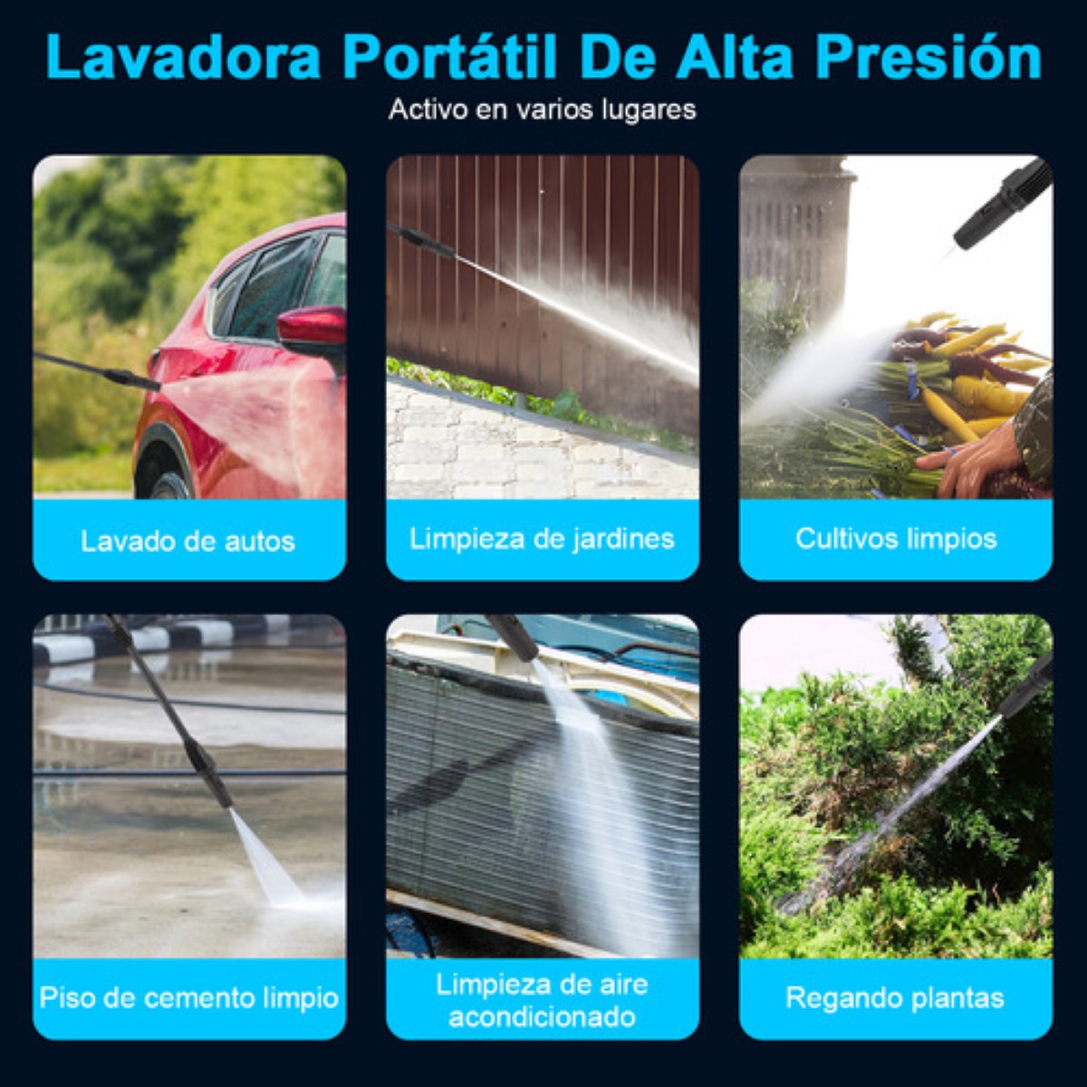 Hidrolavadora Eléctrica 1800w Alta Presión 2300 Psi Máxima azul negro