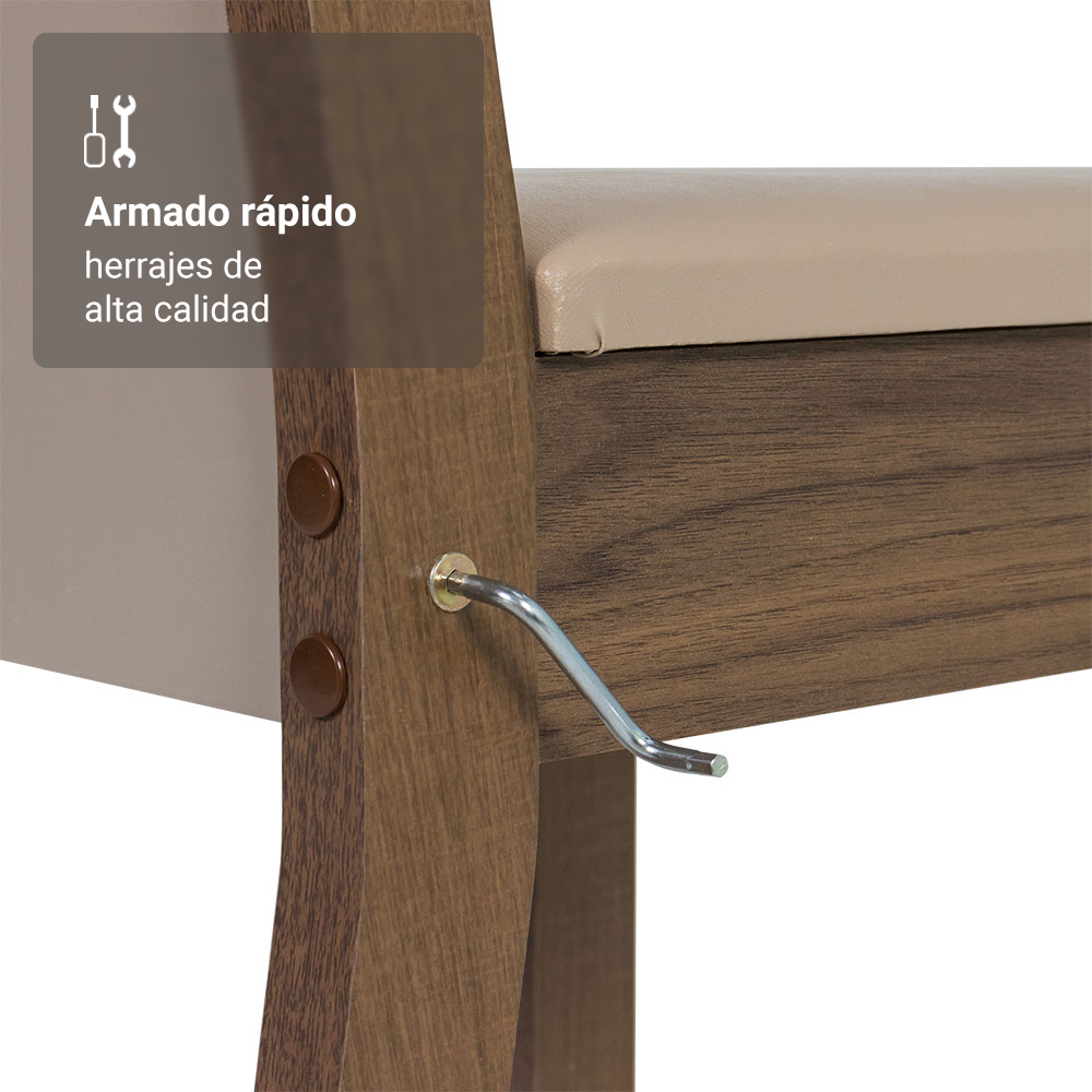 Juego de Comedor con Mesa y 4 Sillas Madesa Talita MCB