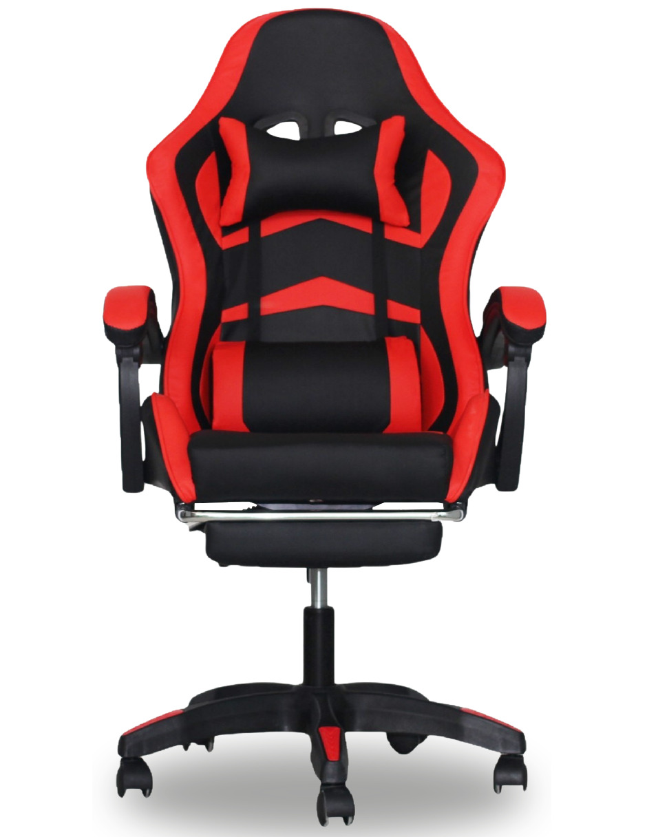 Silla Gamer Titano Raven Con Reposapiés Color Rojo