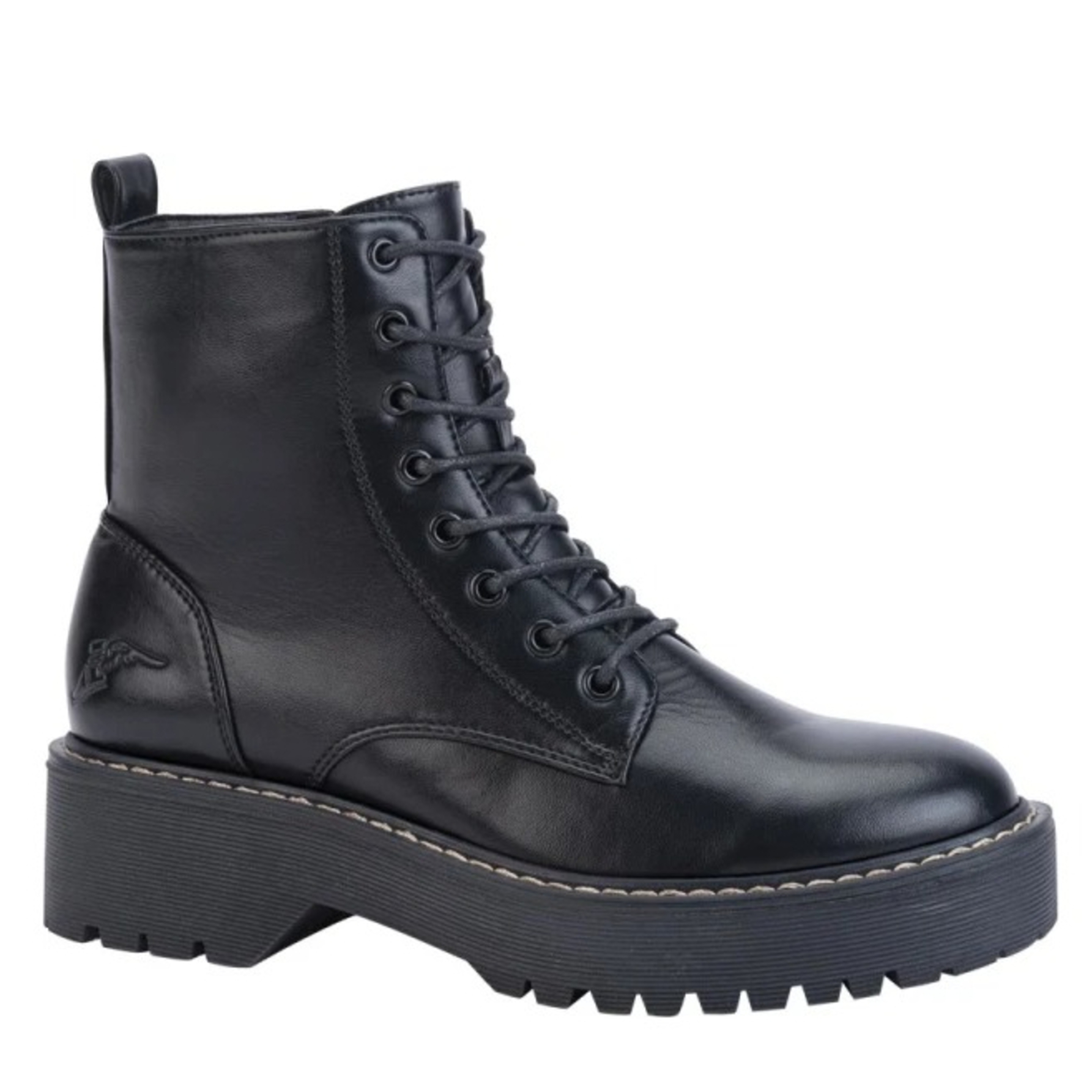 Bota para mujer, tipo militar, con cordones, acabado napa y suela track ...