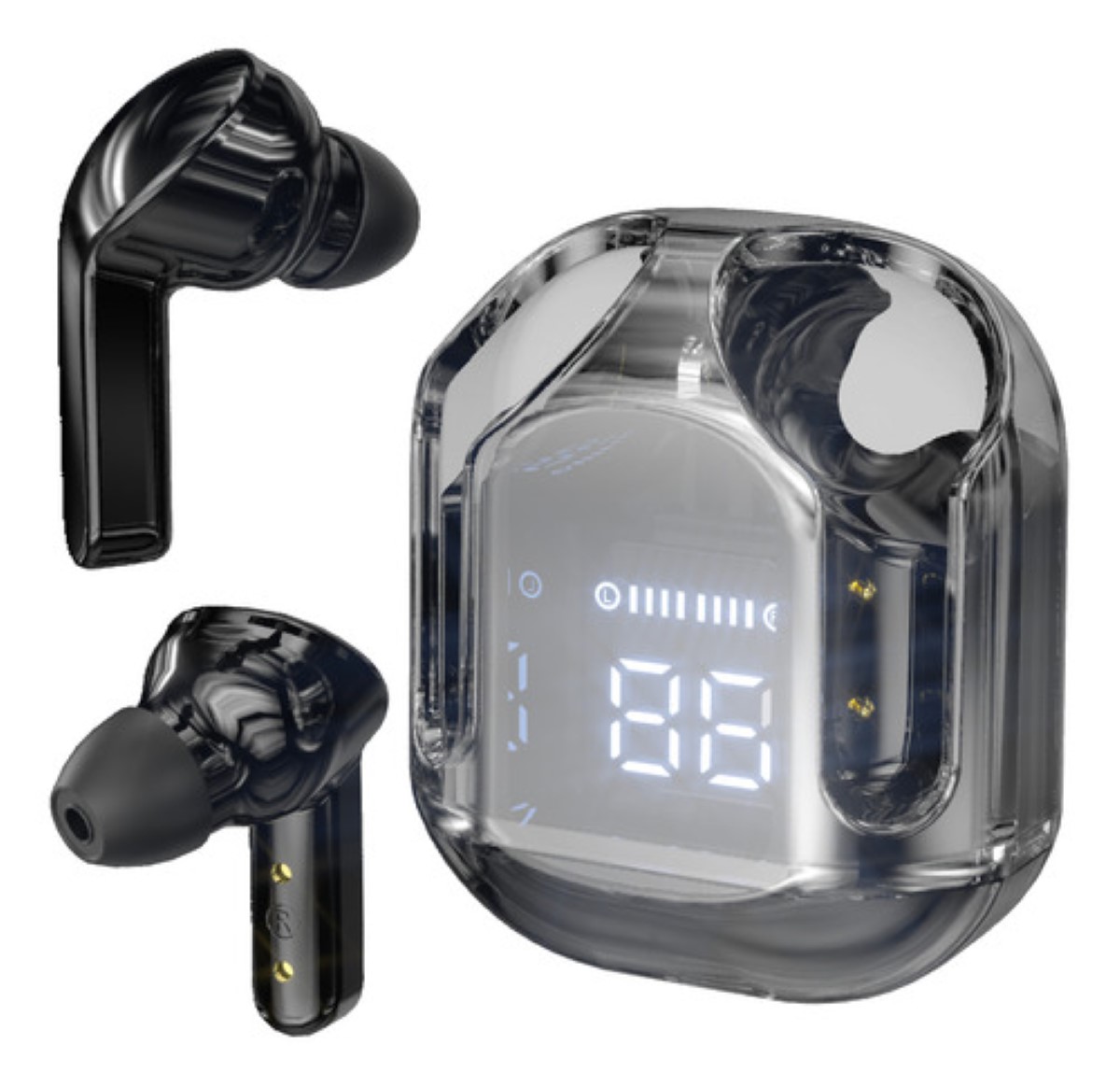 Audífonos Inalámbricos Bluetooth Transparente Auriculares negro