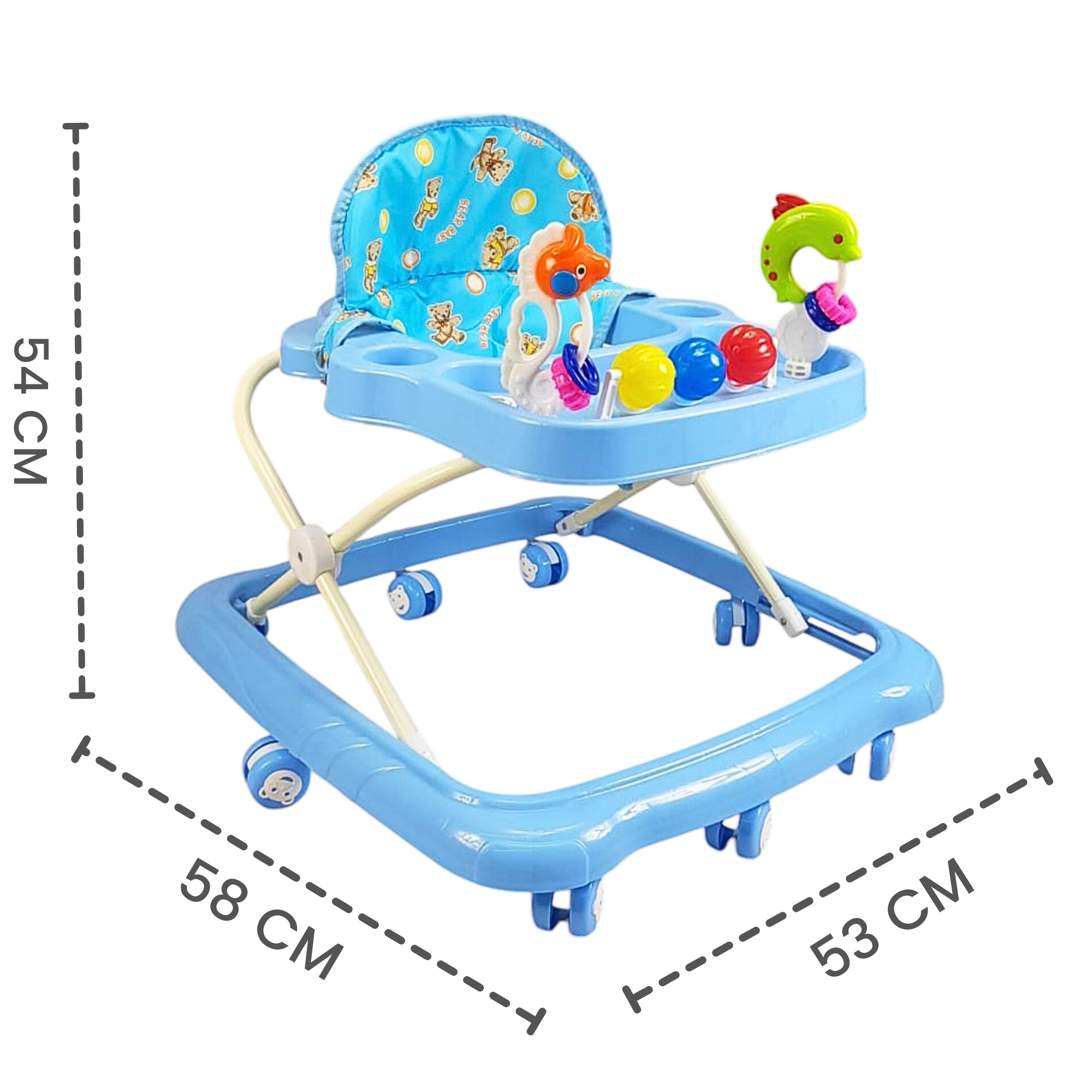 Andadera para Bebe Economica con Sonajas Y Musical-Azul Cielo