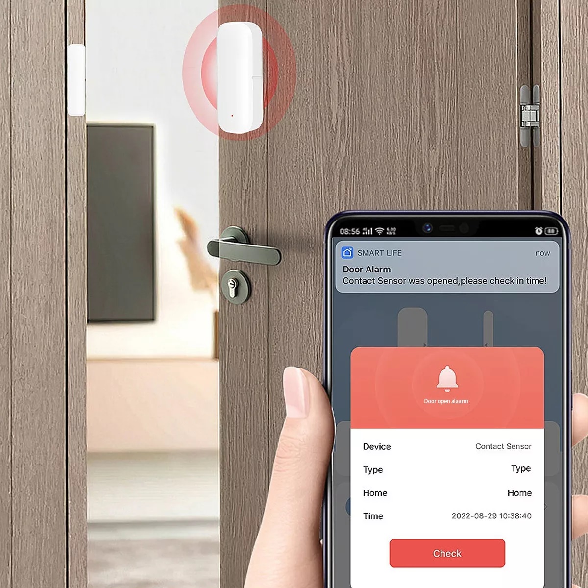 Alarma Seguridad Para Puertas Wifi Sensor Inteligente