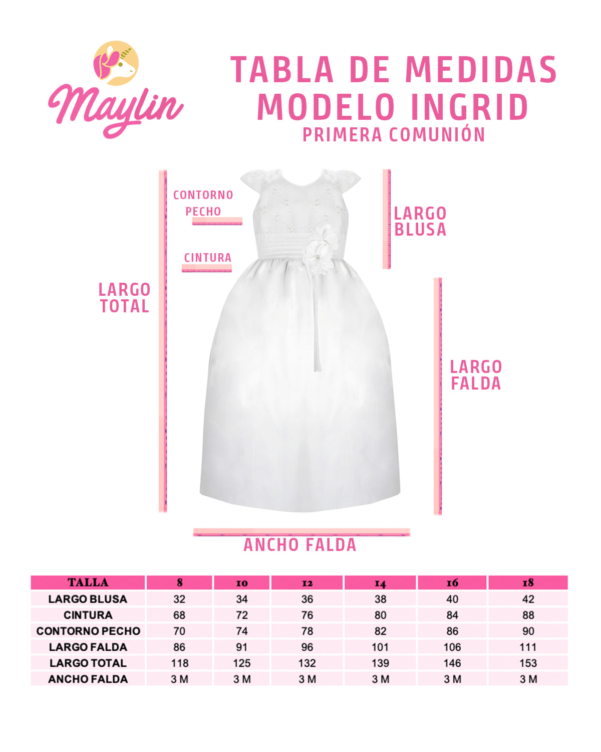 Vestido Niña Primera Comunion Ingrid.