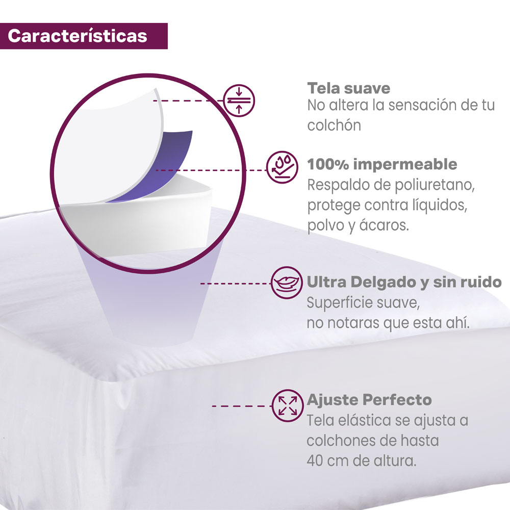Protector de Colchón Impermeable Cromo King Size cubre Colchones de ...