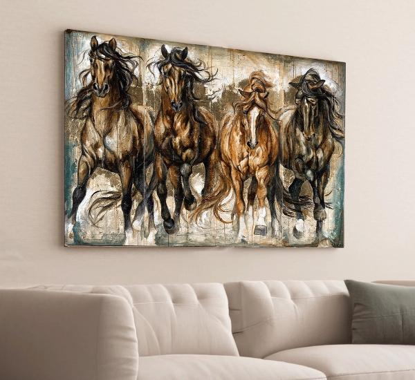 Cuadros De Caballos Elegantes En Canvas Grueso Galería