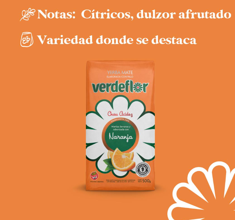 Yerba Mate Verdeflor Naranja 500 g