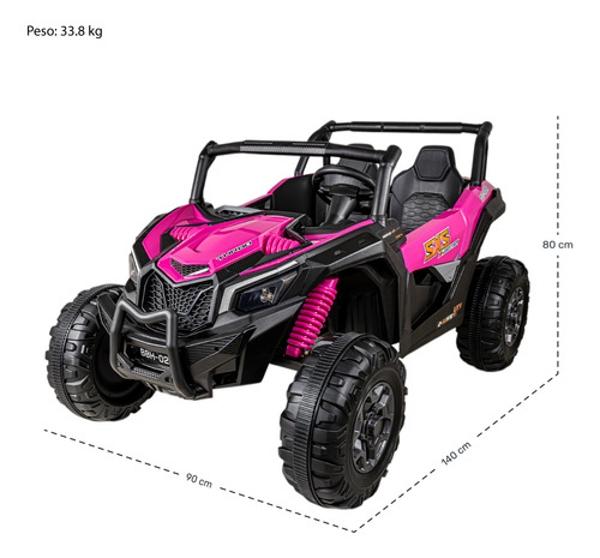 Buggy Eléctrico Montable 24v Todo Terreno Mp3 +3 Años Rosa Little Monkey