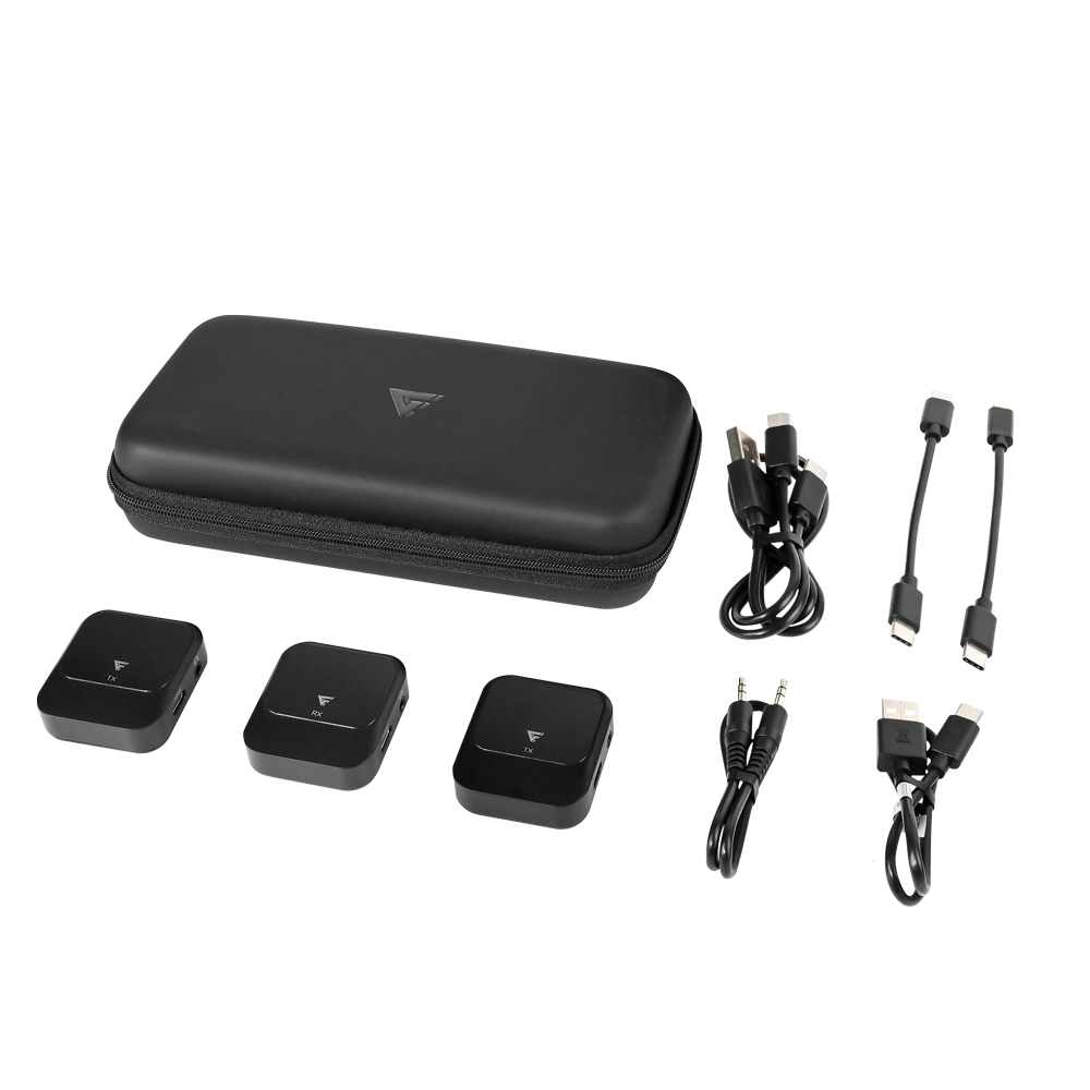 Kit 2 Microfonos Lavalier Game Factor USB C/2.4GHz/Canc De Ruido Negro ...