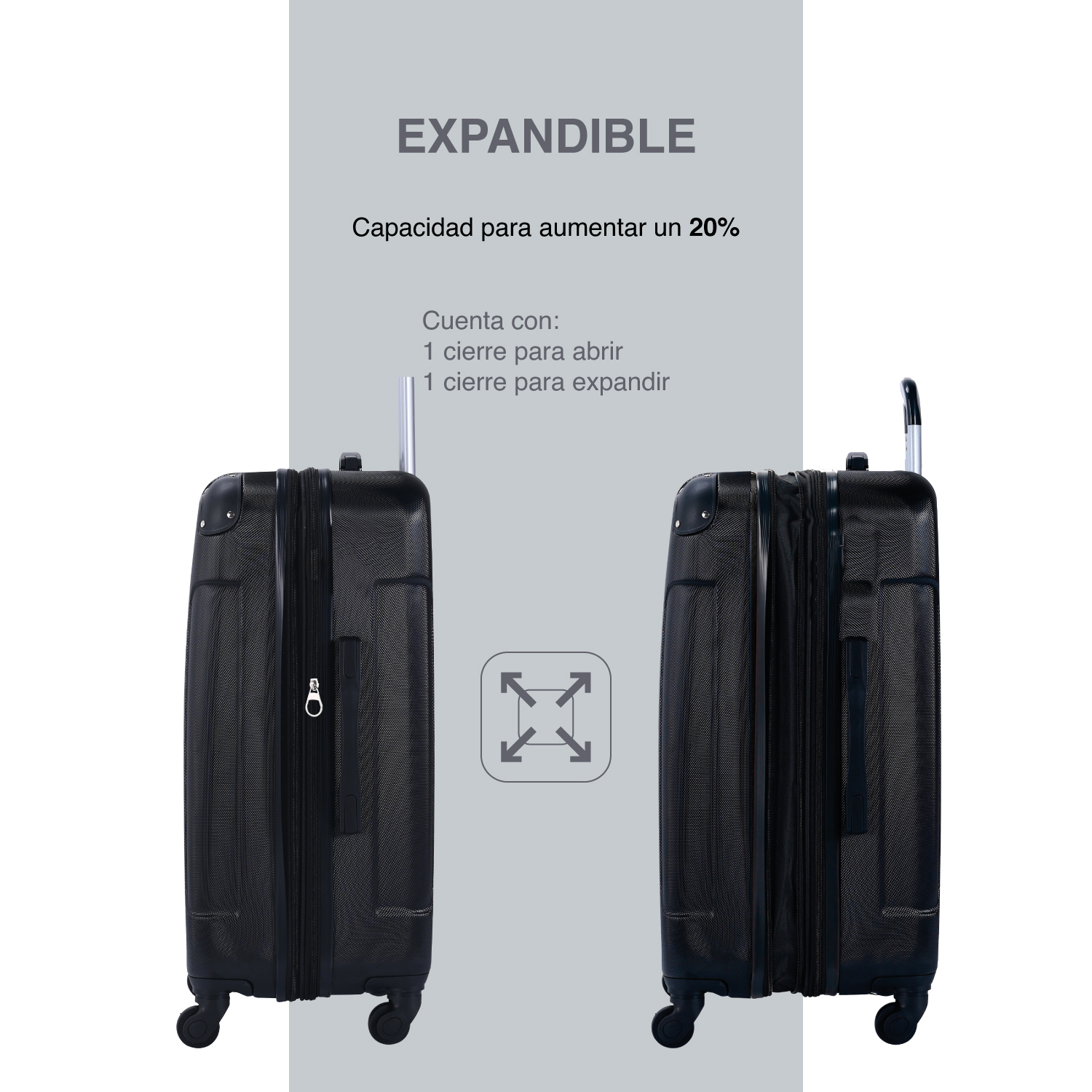 Maleta De Mano 20in 10kg Rigida 4 Ruedas 360 Fly & Trip Tokio Negra