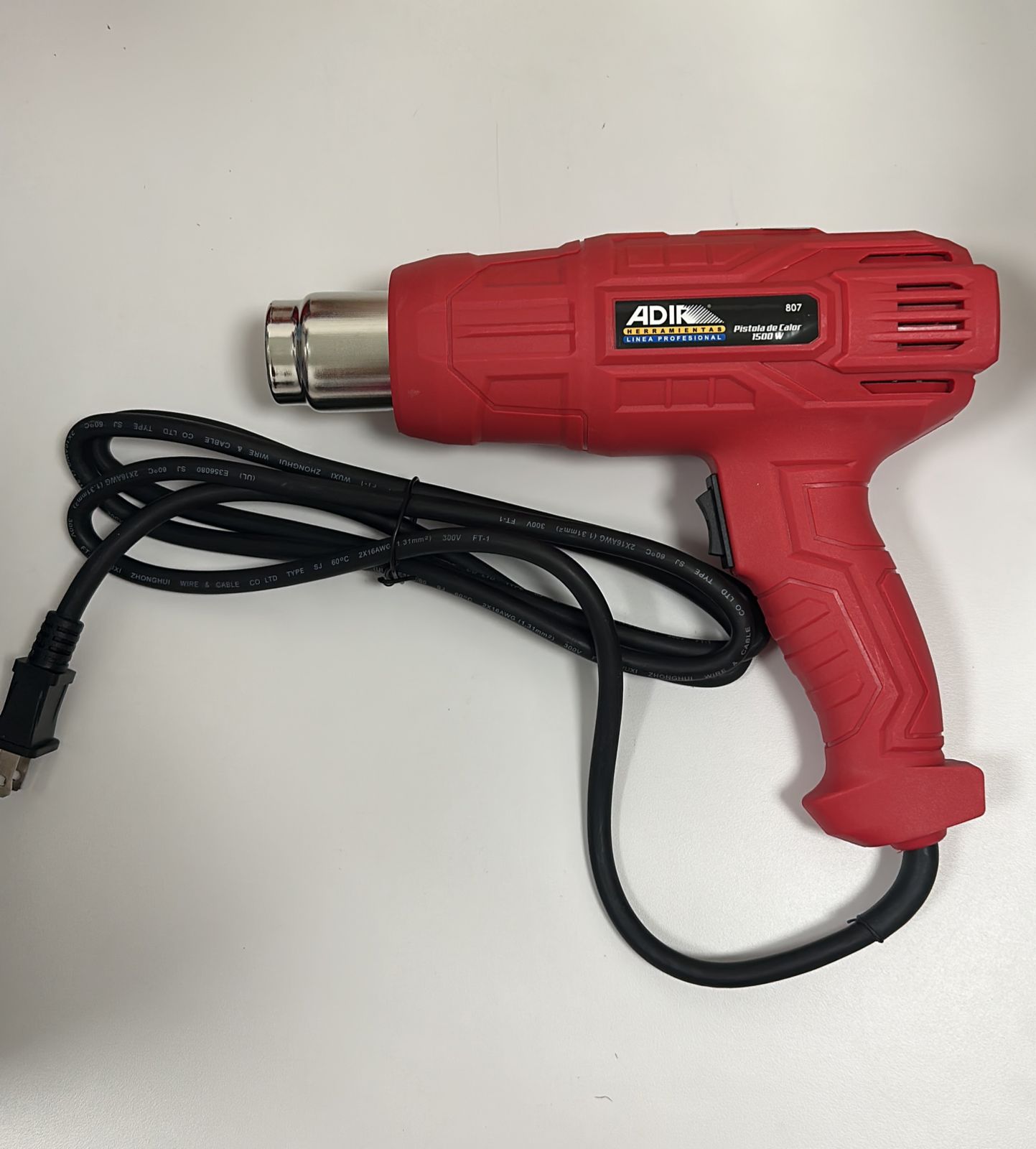PISTOLA DE CALOR PROFESIONAL 1500W, MARCA ADIR.
