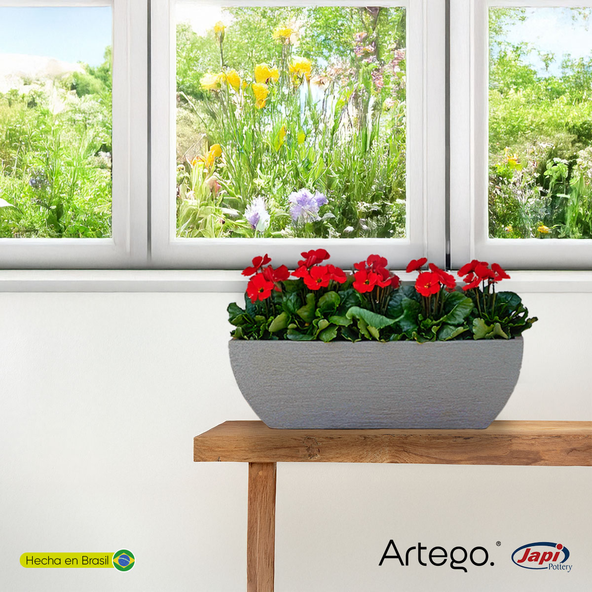 Maceta moderna para exteriores tipo jardinera 45 cm de largo BOXE color ...