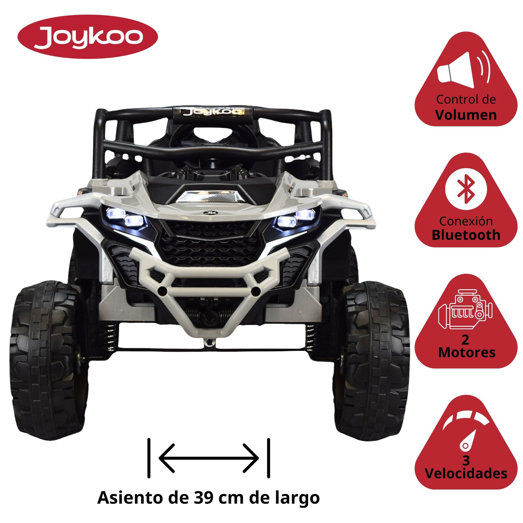 Montable Electrico Speed para Niños Control Remoto Luz Led 12v - Gris