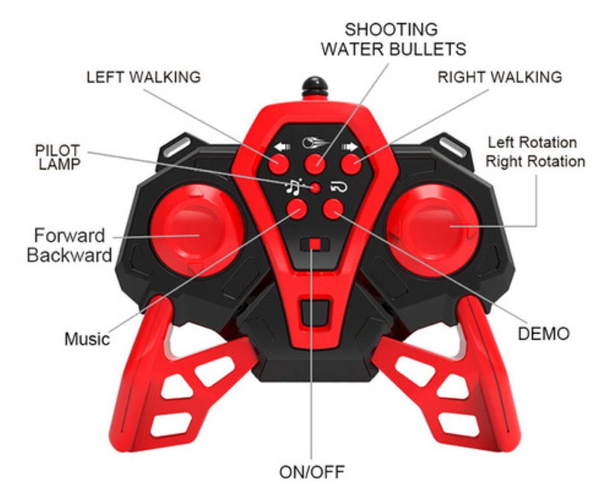 Tanque A Control Remoto Que Lanza Balas De Cañón NEGRO ROJO