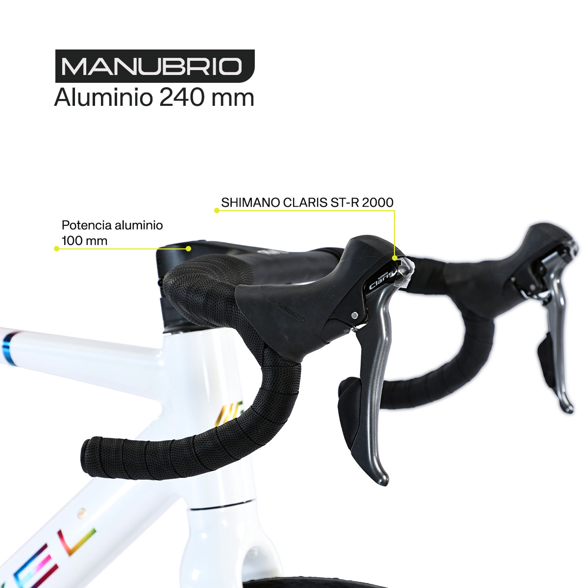 Bicicleta Gravel De Ruta LOOP R700*C, 16V, SHIMANO CLARIS Blanco Cuadro ...