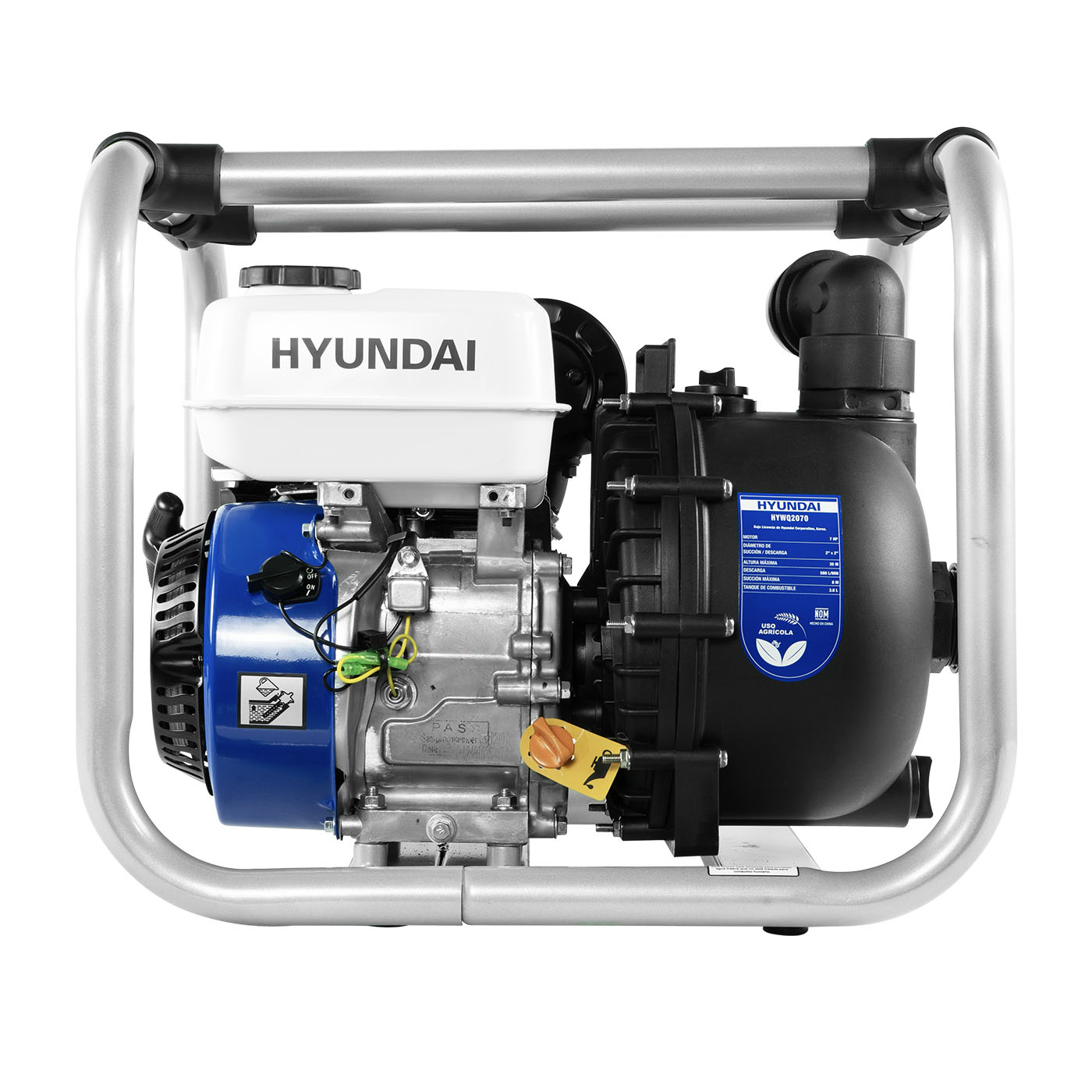 MOTOBOMBA AUTOCEBANTE DE QUÍMICOS HYUNDAI 7 HP 2X2 4 TIEMPOS - HYWQ2070.
