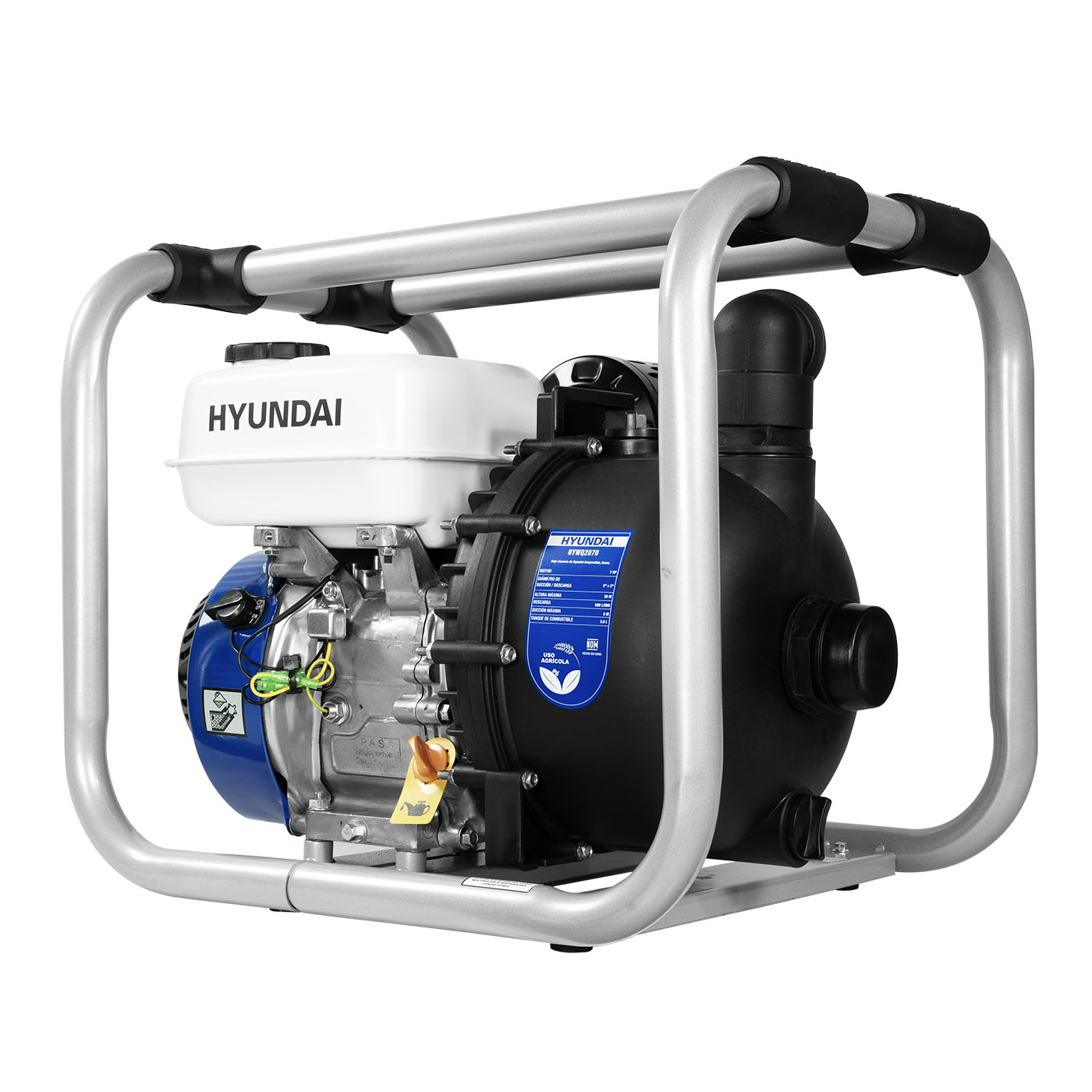 MOTOBOMBA AUTOCEBANTE DE QUÍMICOS HYUNDAI 7 HP 2X2 4 TIEMPOS - HYWQ2070.