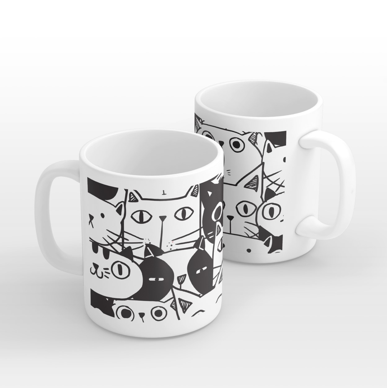 TAZA PERSONALIZADA GATOS BN MODELO TRADICIONAL
