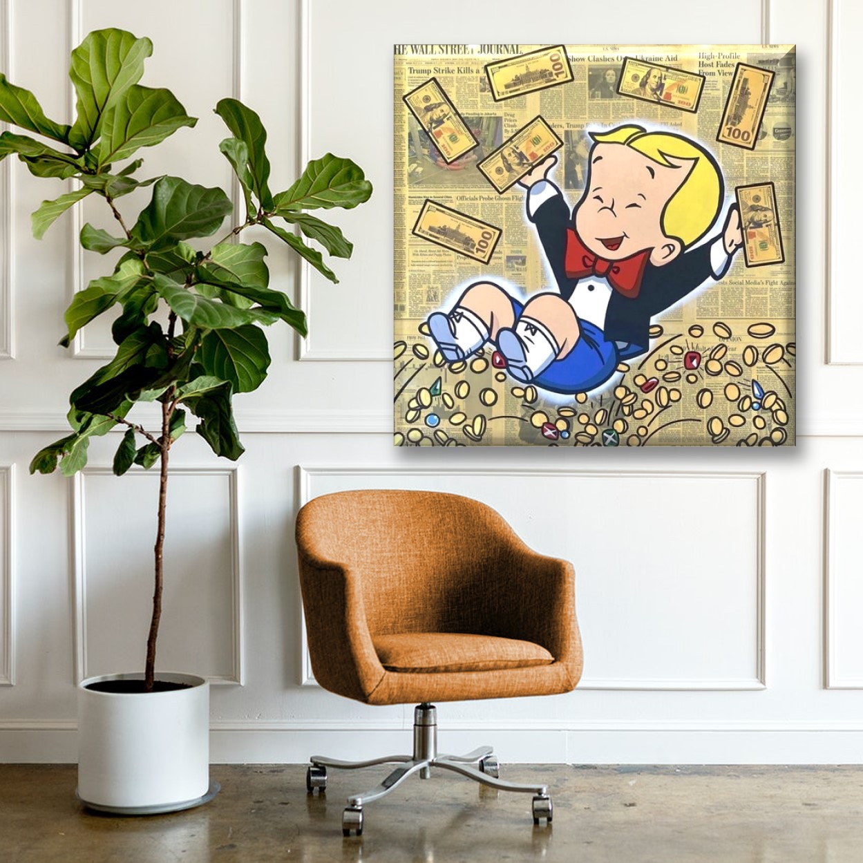 Cuadro Canva Decorativo Ricky R 80X80 cm