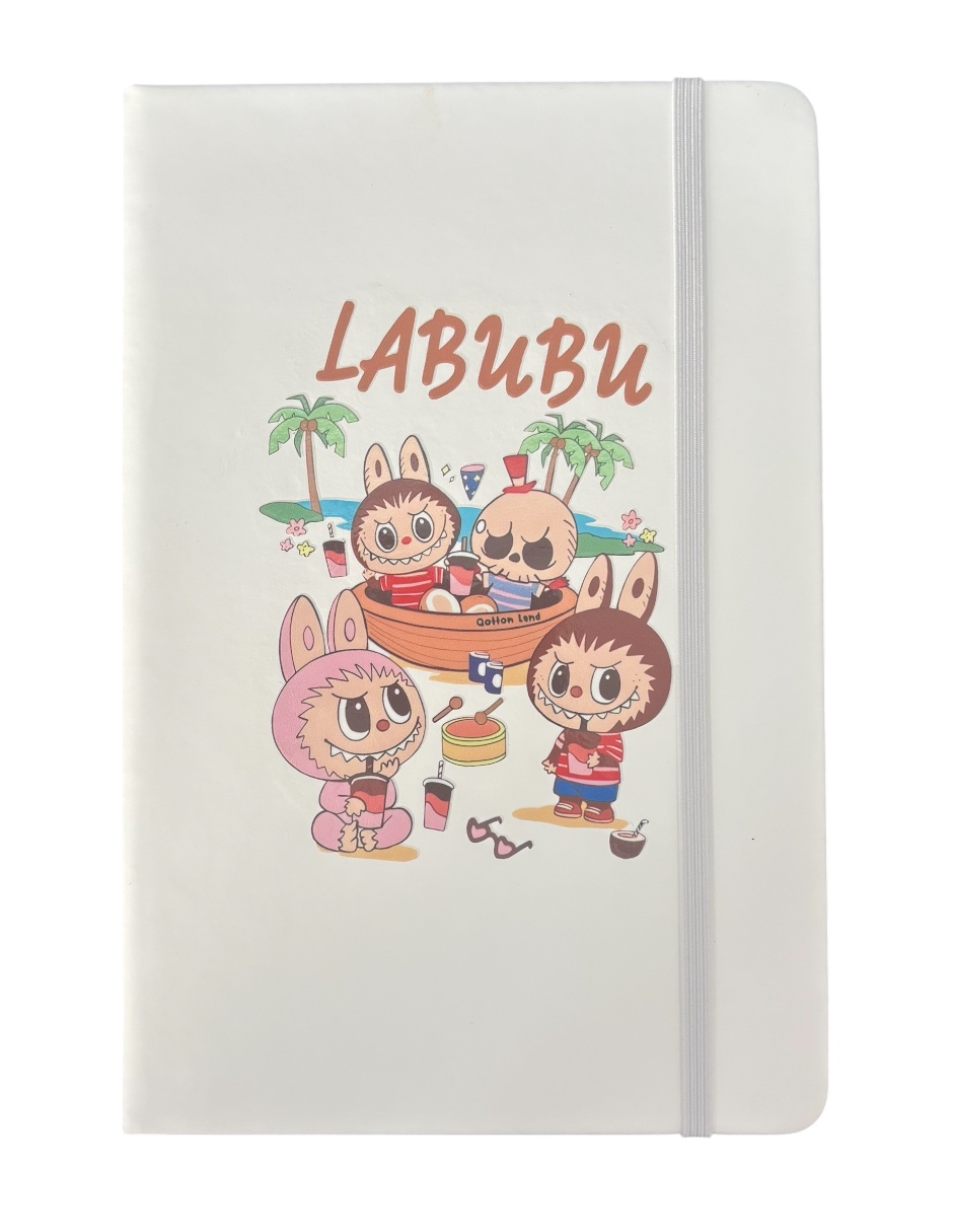 Libreta estilo francés blanca con hojas rayadas, LABUBU , 21 X 14