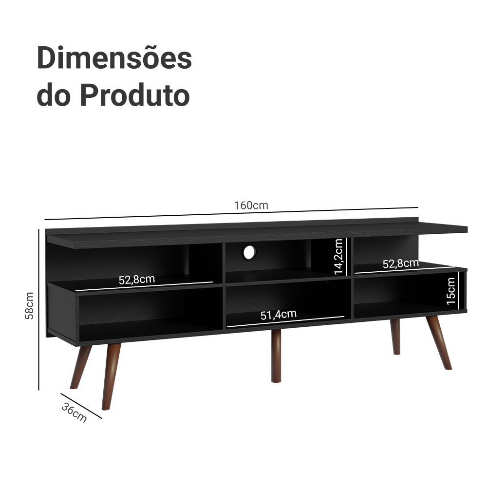 Mueble Mesa Para Tv Rack Madesa con Pies NM