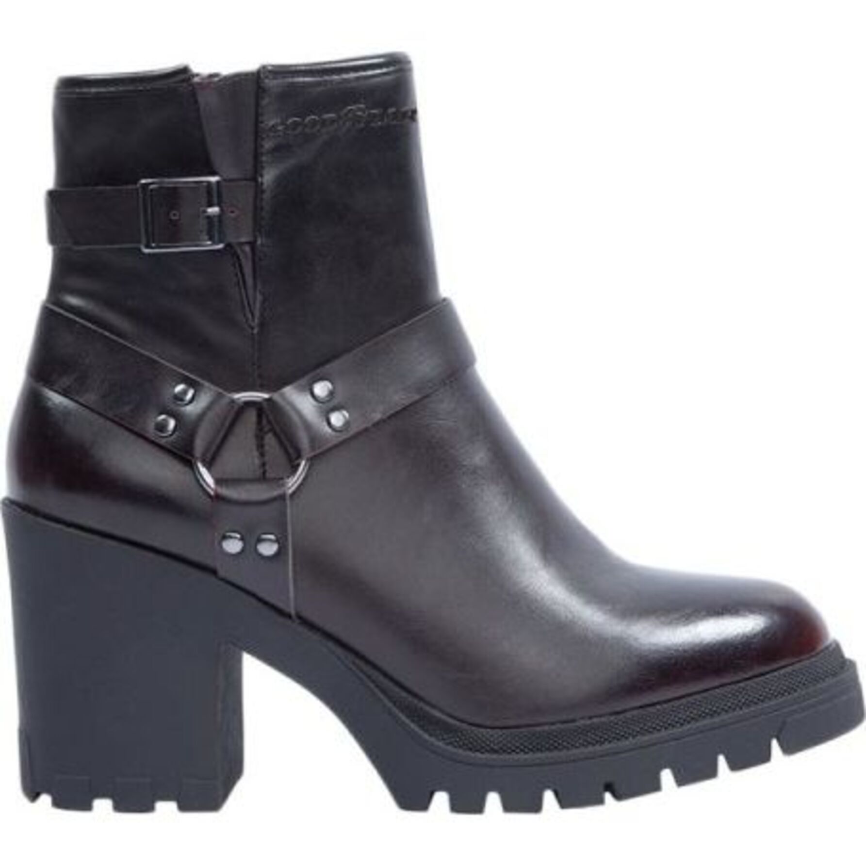 Botas para mujer, con estribo, suela track, tacón medio y ancho ...