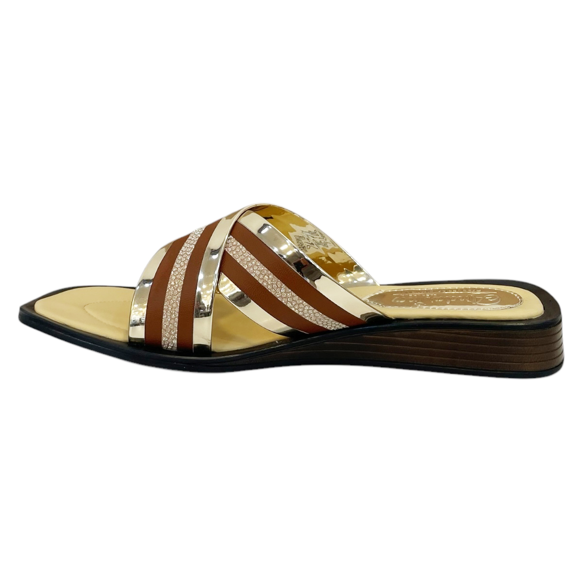 Sandalias de Piso Casual Mujer Doradas Andarina Playa