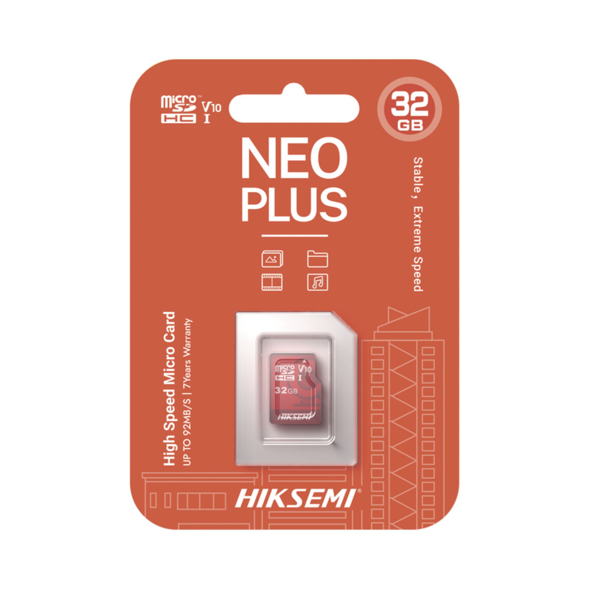 Tarjeta de Memoria microSD de 32 GB Hiksemi Neo Plus, Videovigilancia, UHS-I, U3, V10