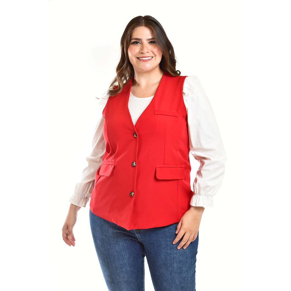 Chaleco de vestir Roman Fashion /Tallas Extras, 2430 (Rojo)