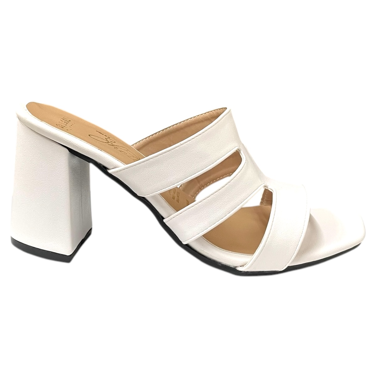 Zapatillas blancas Mujer tacón ancho Novia Sheila