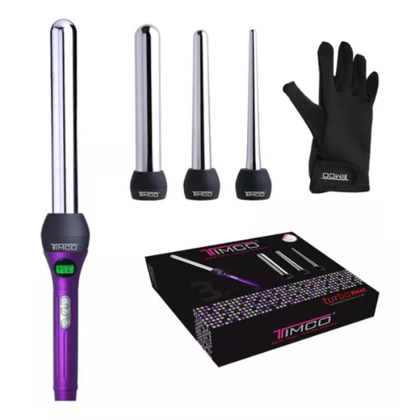 Ferro Timco Profesional De Tres Puntas Intercambiables De Titanium Morado