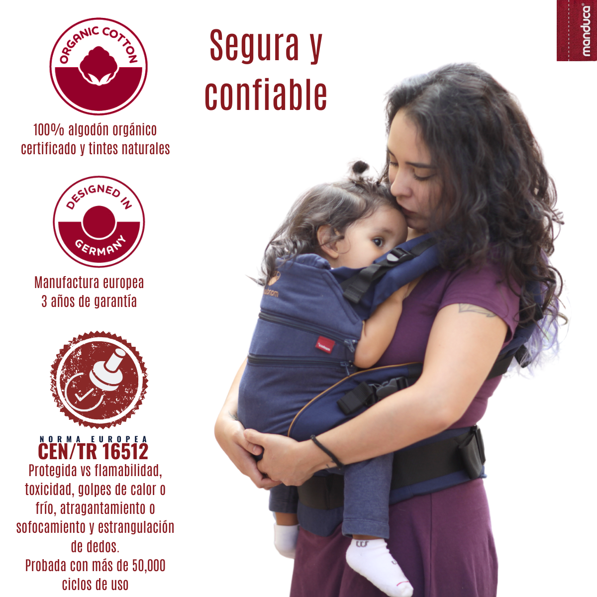 Manduca XT Denim Blue Mochila Cangurera Ergonómica portabebés Evolutiva.