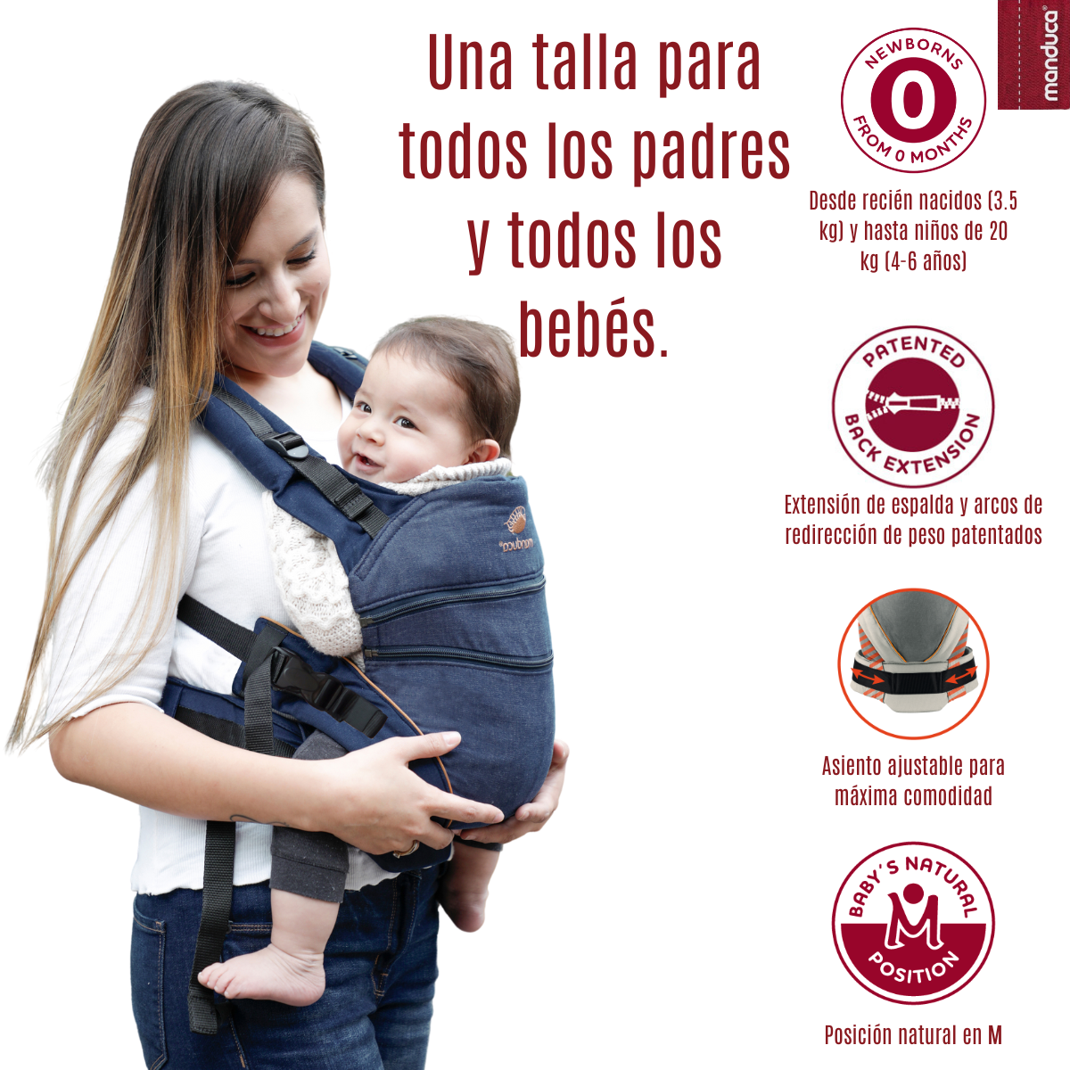 Manduca XT Denim Blue Mochila Cangurera Ergonómica portabebés Evolutiva.