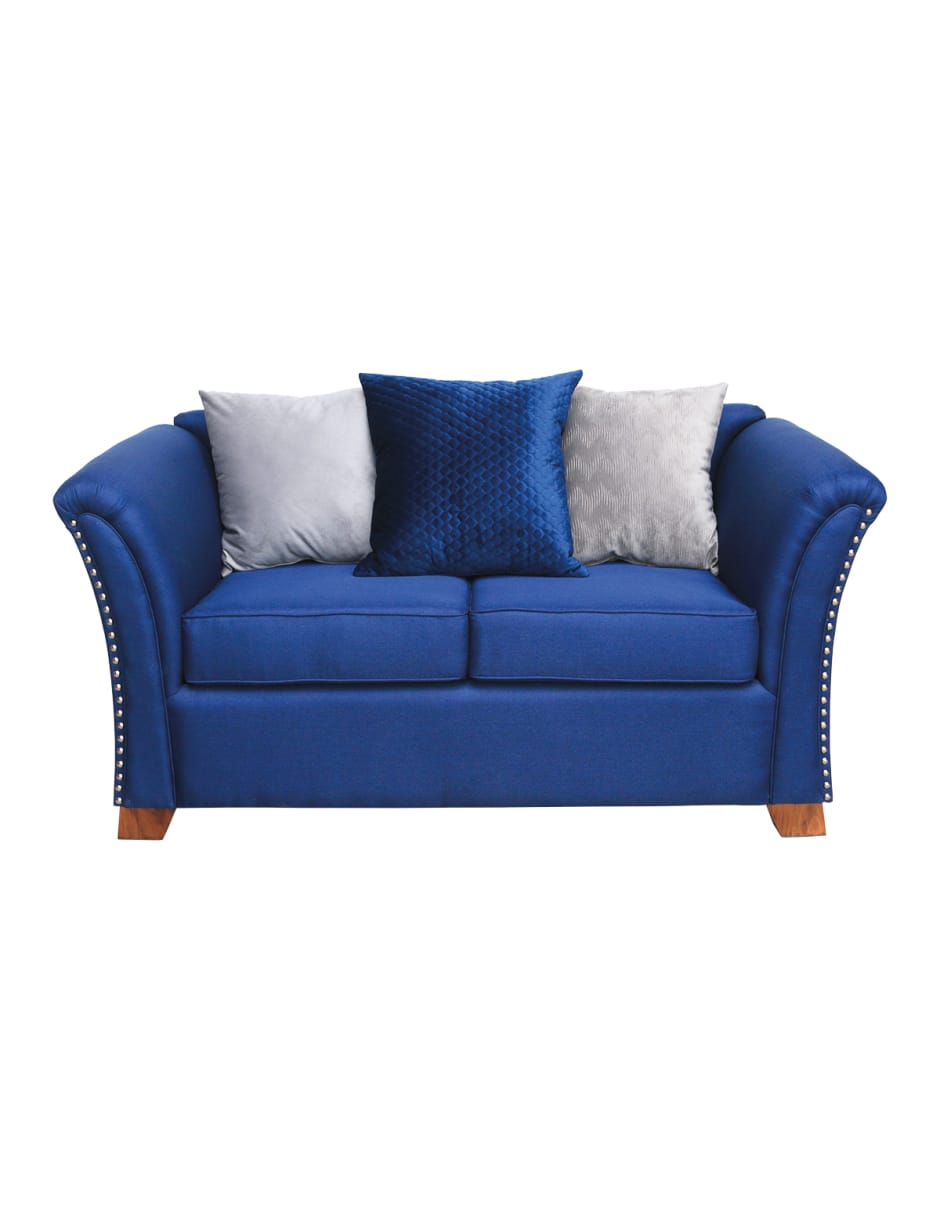 Sofá 3 Plazas + Love Seat Manhattan Tapizado Linato Azul