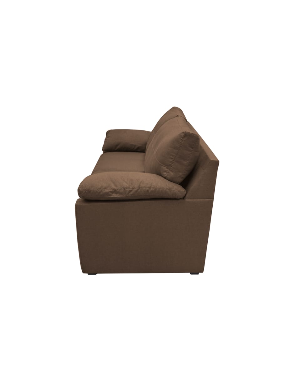 Sofá Love Seat 2 Plazas Sefora Tapizado Linato Color Café
