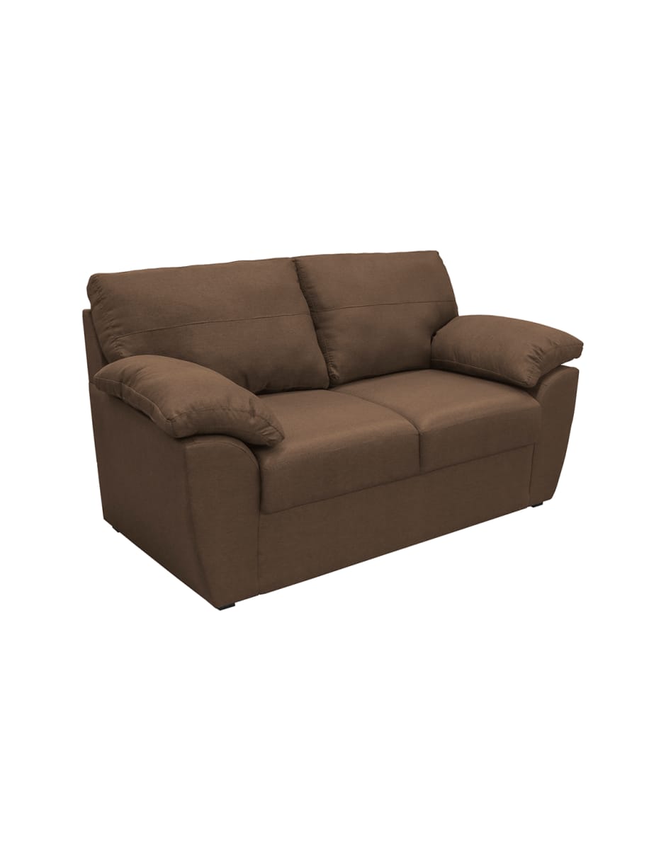 Set de Sofá 3 Plazas , Love Seat Sefora Tapizado Linato Color Café