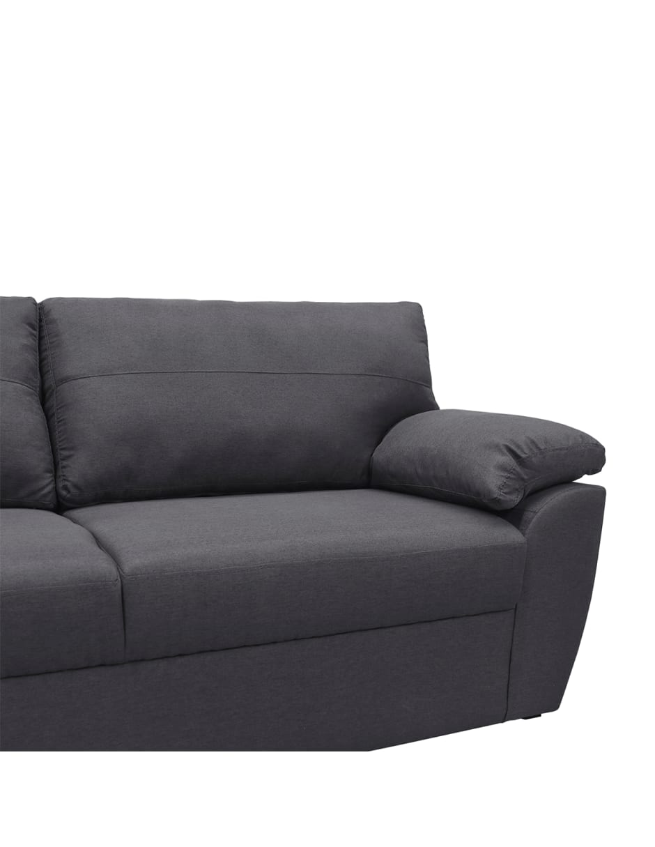 Sofá Sefora De 3 Plazas Tapizado Linato Color Gris