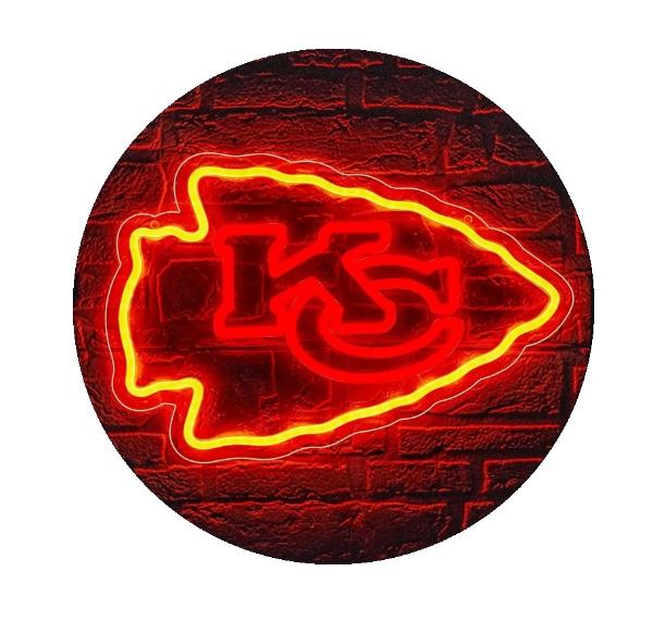 Letrero De Neón Nfl Logo Kansas City Para Decoración 41 Cm